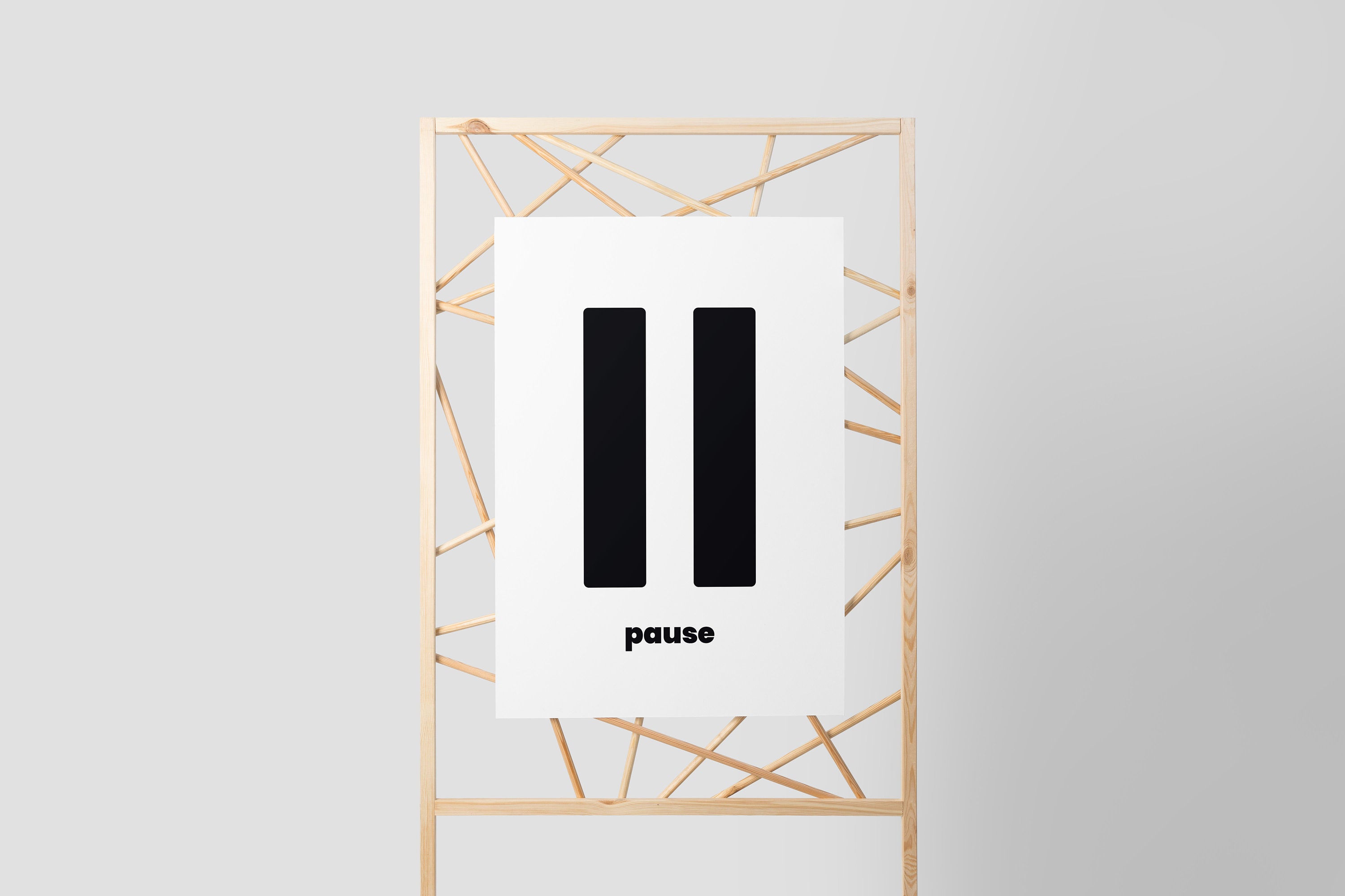Pause Poster Symbol, Black & White, Digital Download, Jpgs, Wall Art ...