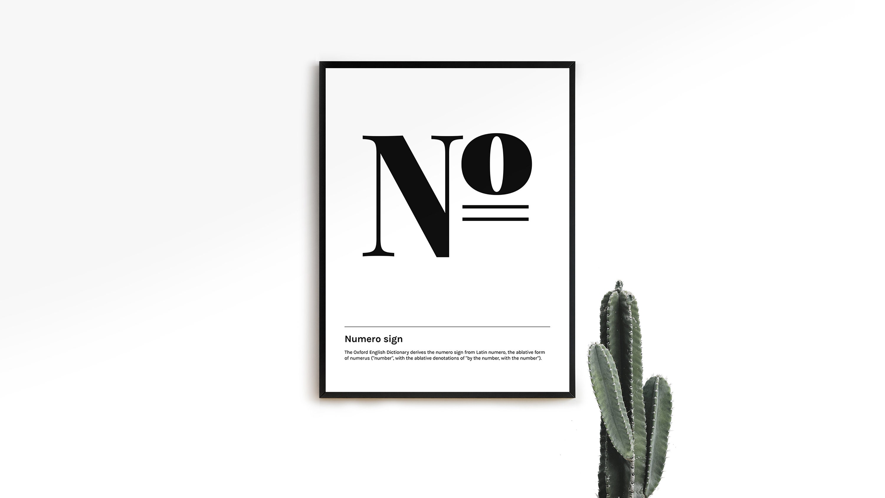 Numero sign Number No Definition Typography Printable Art | Etsy