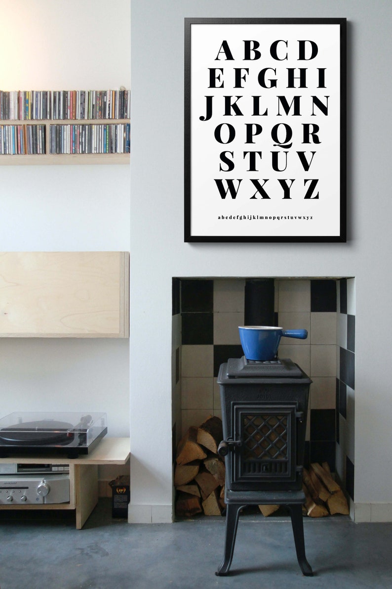 Alphabet Printable Art, A-Z Wall Art, Digital Download, Typography ...