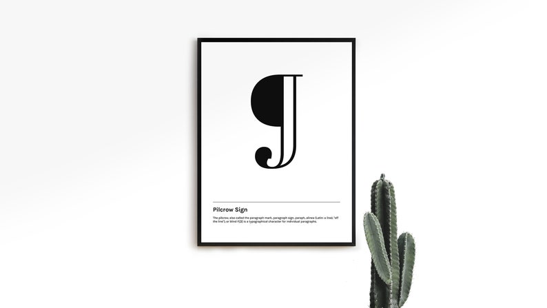 Pilcrow Sign, Paragraph Mark, Alinea, Typography, Printable Art ...
