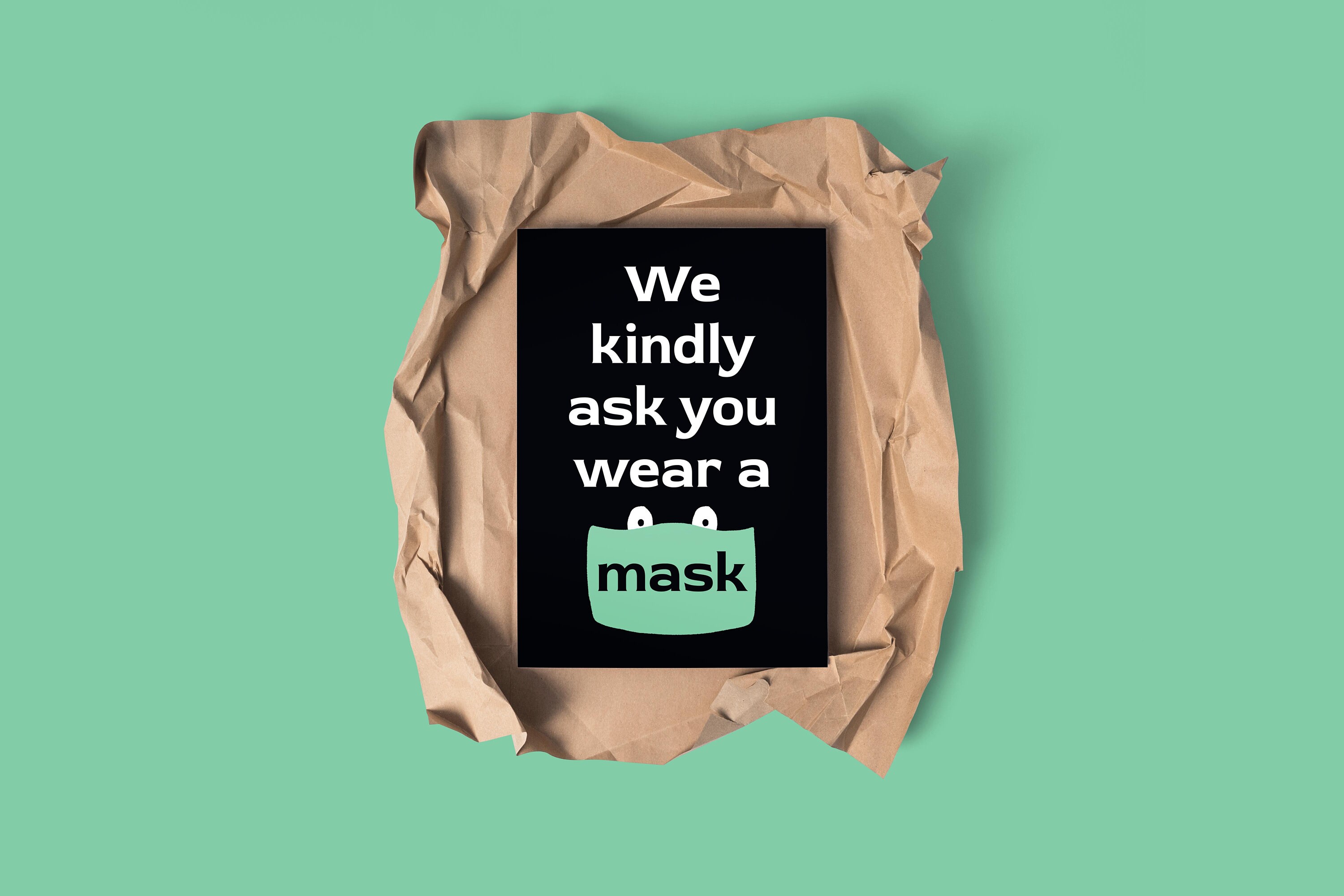 We Kindly Ask You Wear a Mask Poster, Wear a Mask Sign Print, Social ...