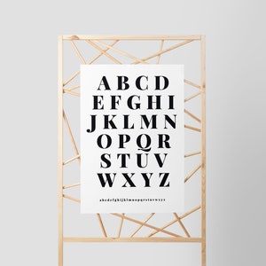 Alphabet Printable Art, A-Z Wall Art, Digital Download, Typography ...
