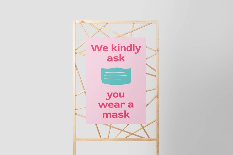 Wear a Mask, Wear a Mask Poster, Wear a Mask Sign, Print, COVID, Social ...