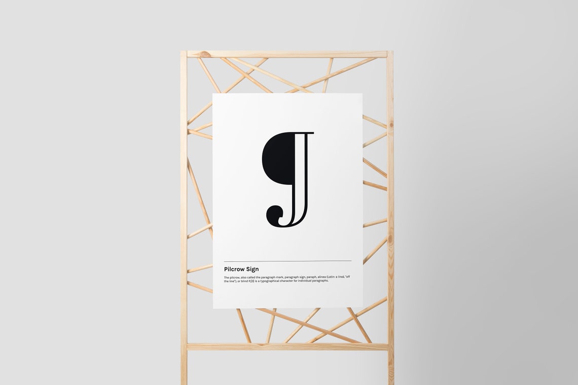 Pilcrow Sign, Paragraph Mark, Alinea, Typography, Printable Art ...