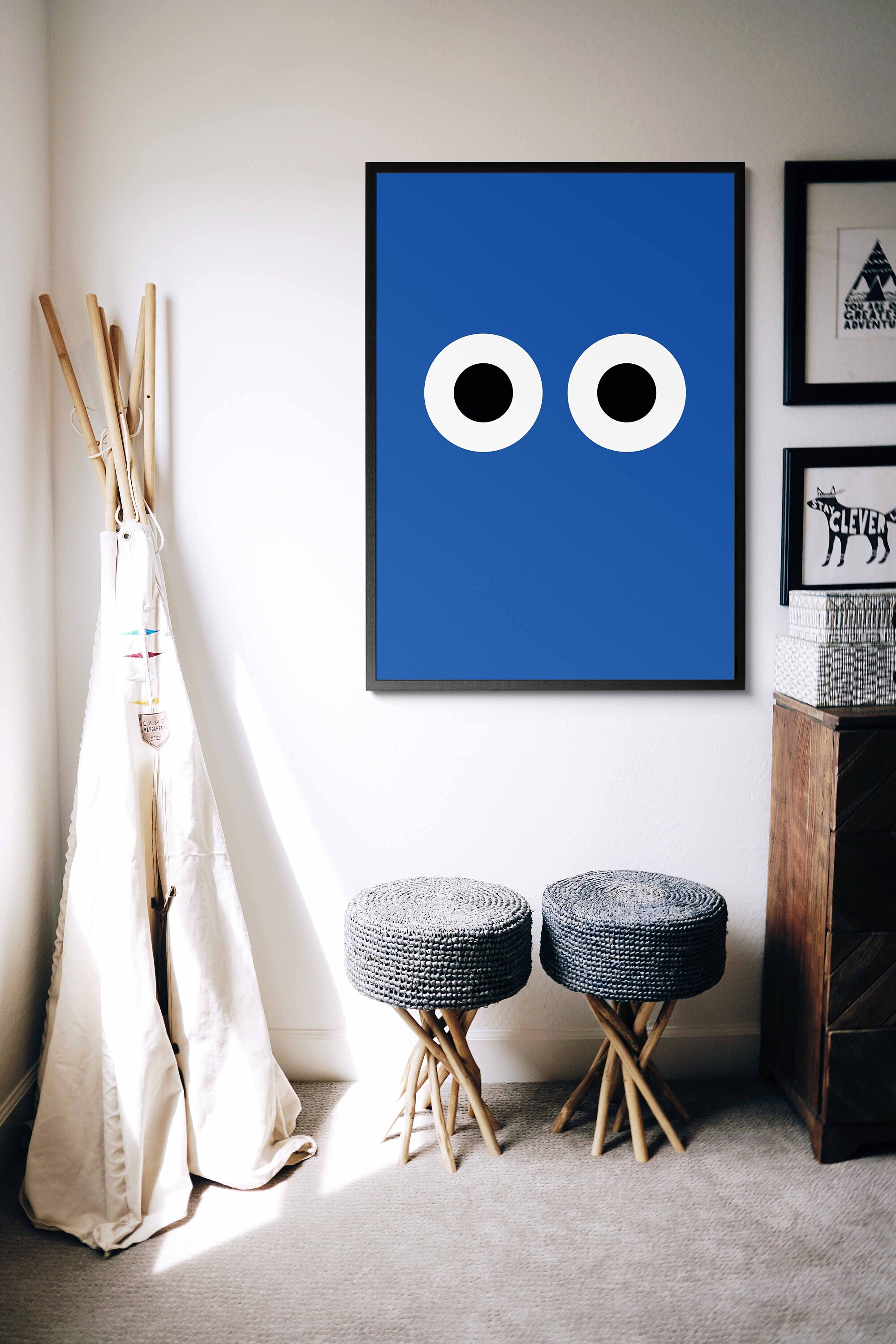 Big Open Eyes Art, Eyes Illustration Poster, Wide Surprised Eyes Poster ...