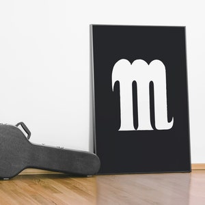 Letter M, M Initial, M Monogram, Letter M, Printables, M Typography ...