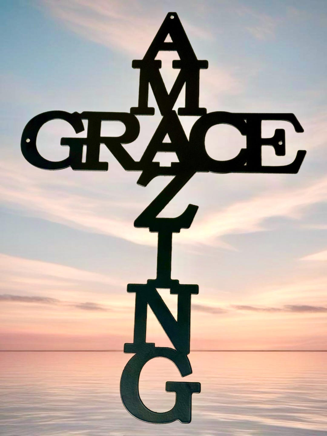 Amazing Grace Cross Metal Religious Christian Metal Sign Home Decor ...