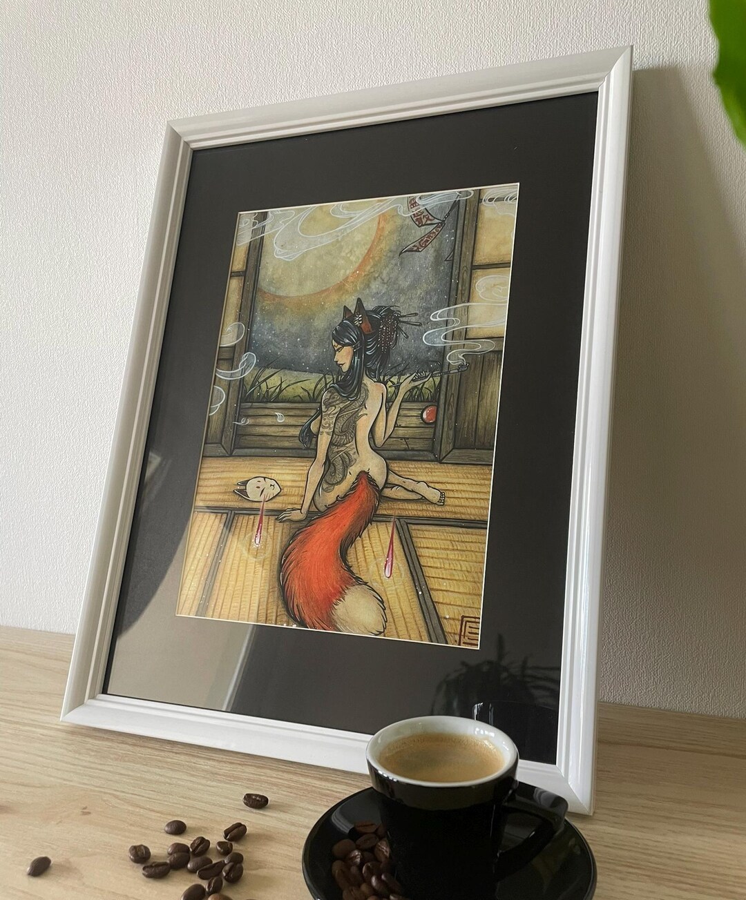 Art Print "kitsune Mariko - the Fox Lady" - A4 Poster or A6 Postcard - Etsy