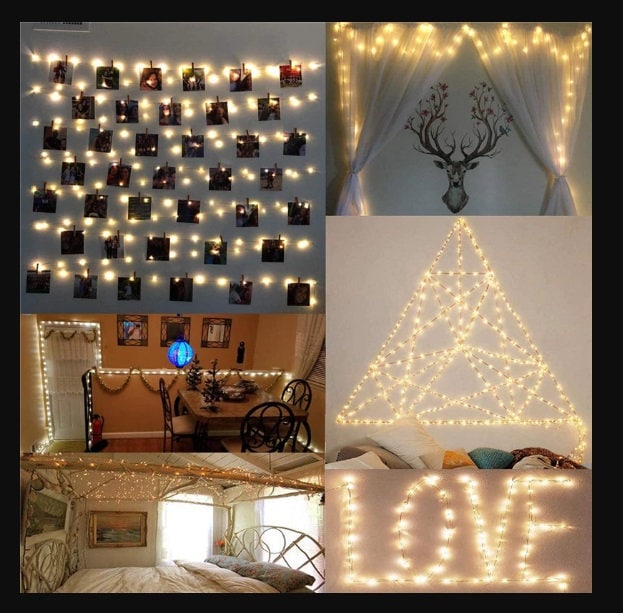 50 LED String Lights 30 Photo Clips Fairy Lights - Etsy