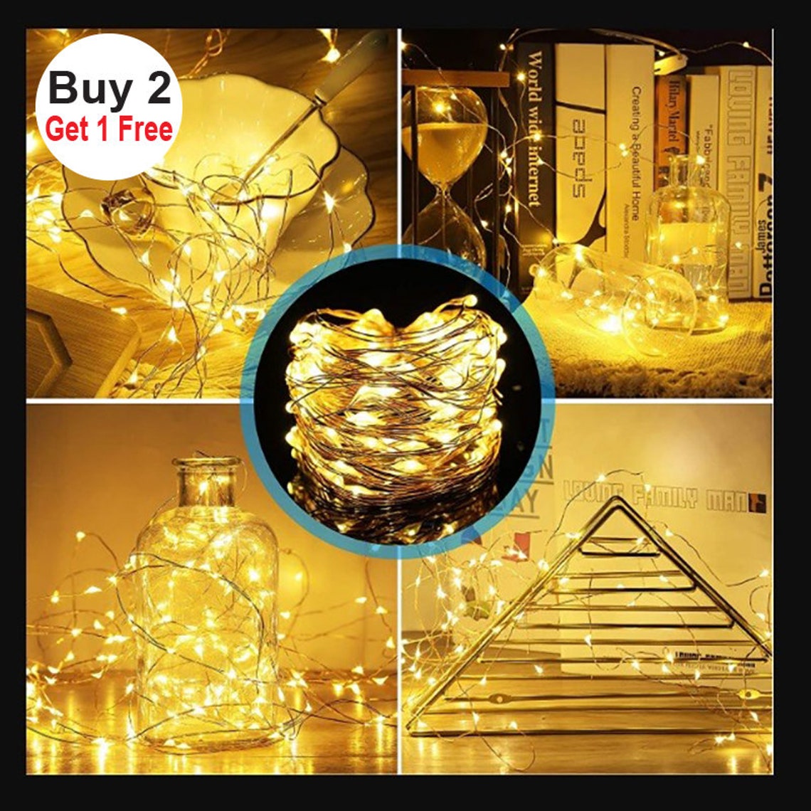 Fairy String 50 Warm White LED Christmas Garland Lights,usb Operated ...
