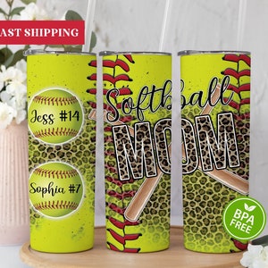 Personalized Softball Mom Tumbler, Softball Mom Gifts for Women ...