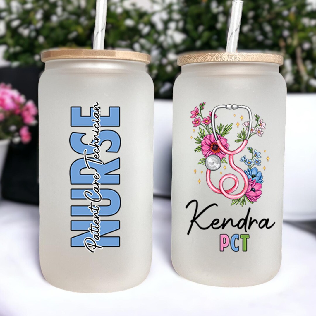 PCT Nurse Glass Tumbler, PCT Nurse Gift, Patient Care Technician Nurse ...