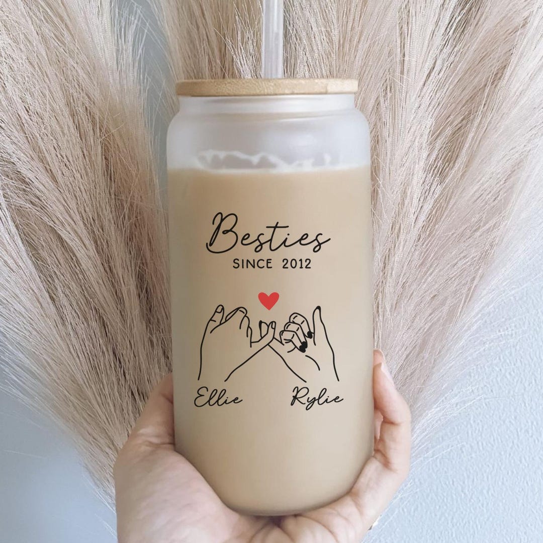 Custom Besties Glass Tumbler, Gift for Bestie, Friendship Cup, Best ...