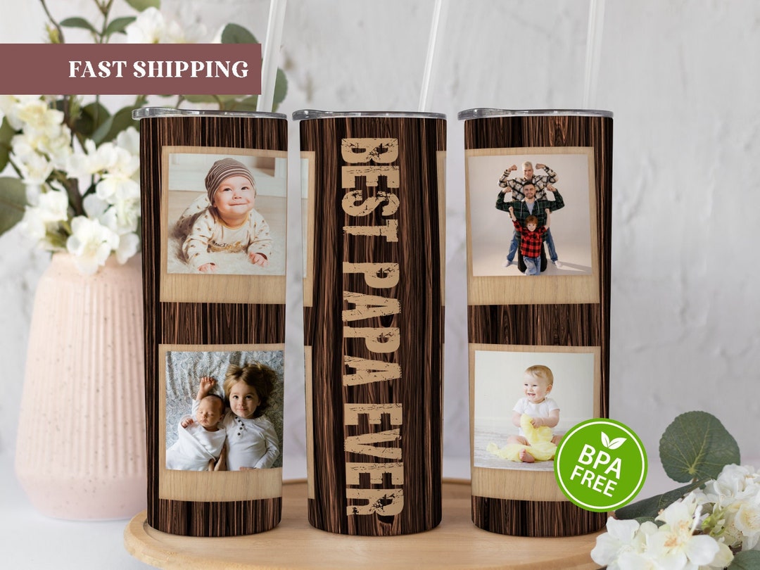 Best Papa Ever Tumbler, Best Papa Photo Tumbler, Papa Picture Cup, Papa ...