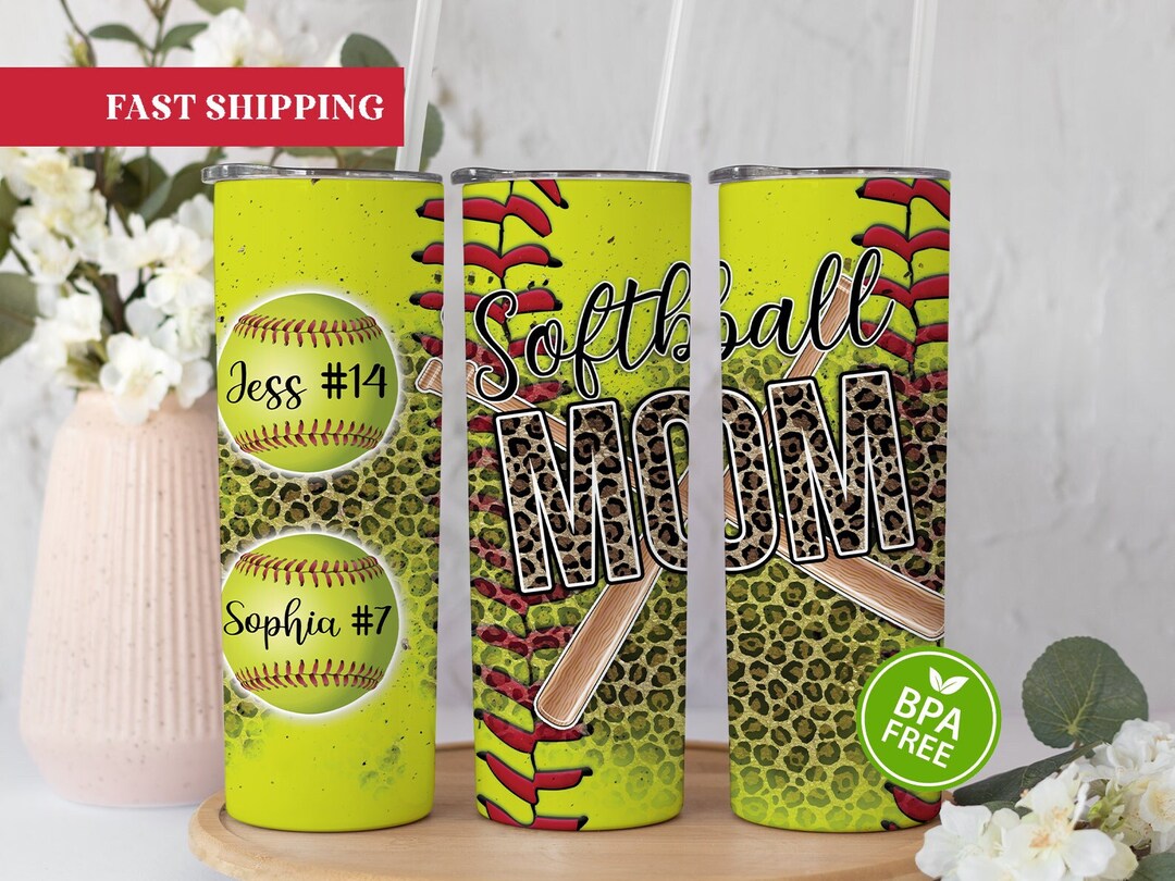 Personalized Softball Mom Tumbler, Softball Mom Gifts for Women ...