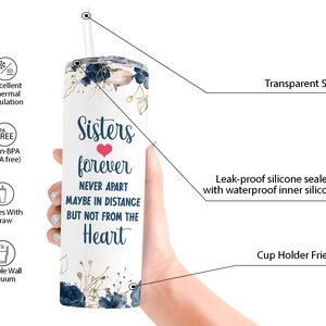 Long Distance Sister Tumbler Personalized, Sister Long Distance Gift ...