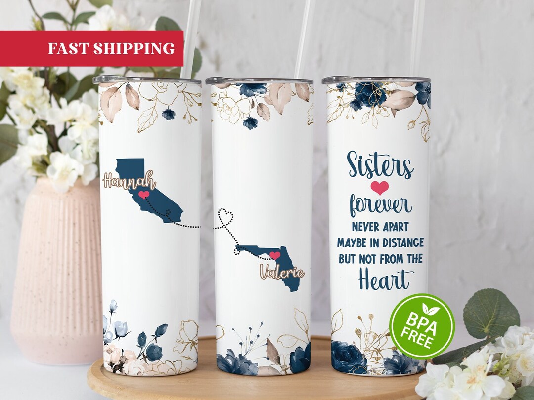 Long Distance Sister Tumbler Personalized, Sister Long Distance Gift ...