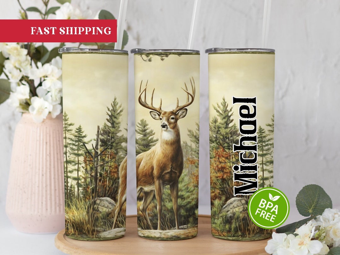 Personalized Deer Hunting Tumbler, Deer Hunting Gifts for Men, Deer ...