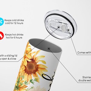 Personalized Sunflower Tumbler, Sunflower Gifts for Women, Sunflower ...