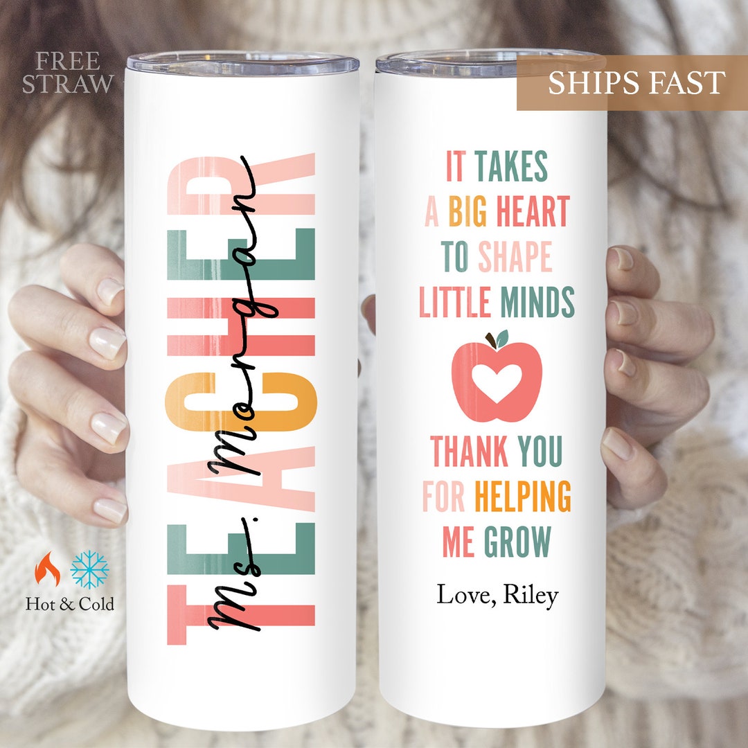 It Takes A Big Heart Teacher Tumbler - Teacher Gift - Custom Teacher ...