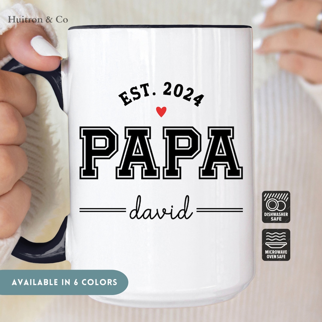 Papa Announcement Mug, Personalized Papa Mug, Father's Day Gift for ...