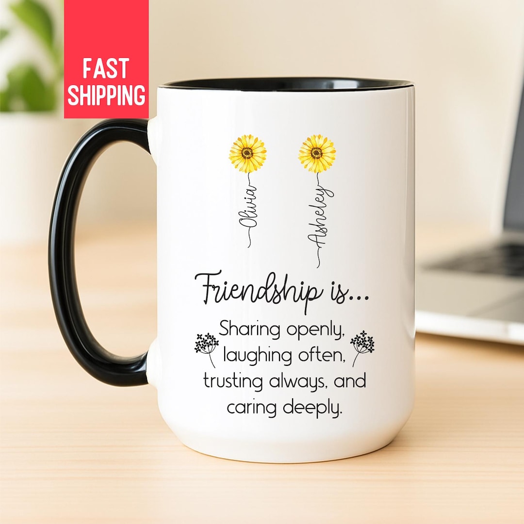 Friendship Mug, Personalized Friends Mug, Custom Friends Coffee Cup ...