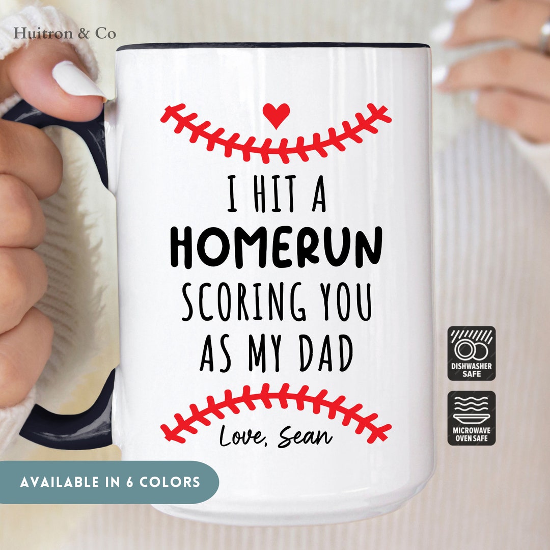 Scoring Homerun as My Dad Mug, Personalized Dad Gif Mug, Father's Day ...