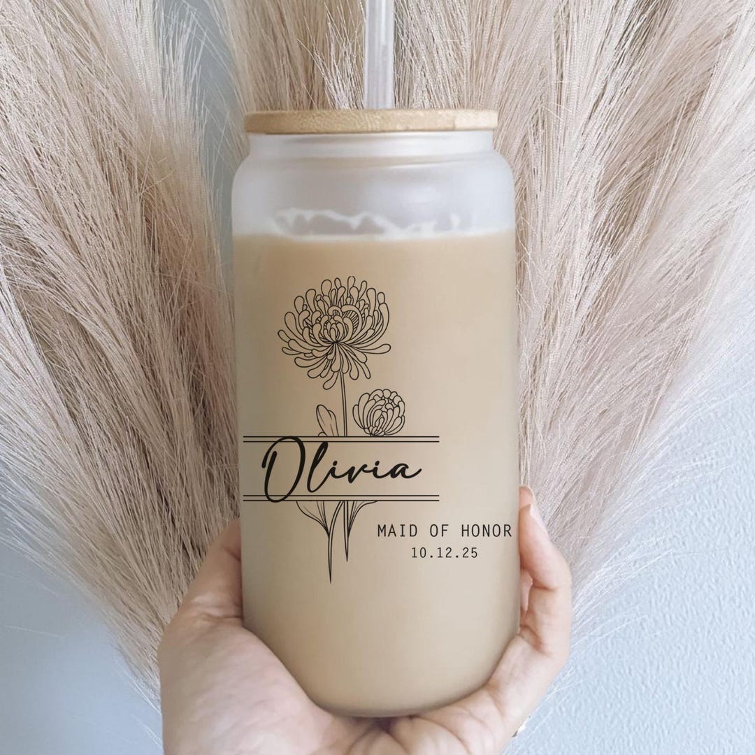 Wedding Proposal Glass Tumbler, Wedding Gift, Wedding Iced Coffee Cup ...