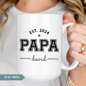 Papa Announcement Mug, Personalized Papa Mug, Father's Day Gift for ...