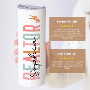 Realtor Tumbler, Realtor Gift, Realtor Cup With Straw, Custom Realtor ...