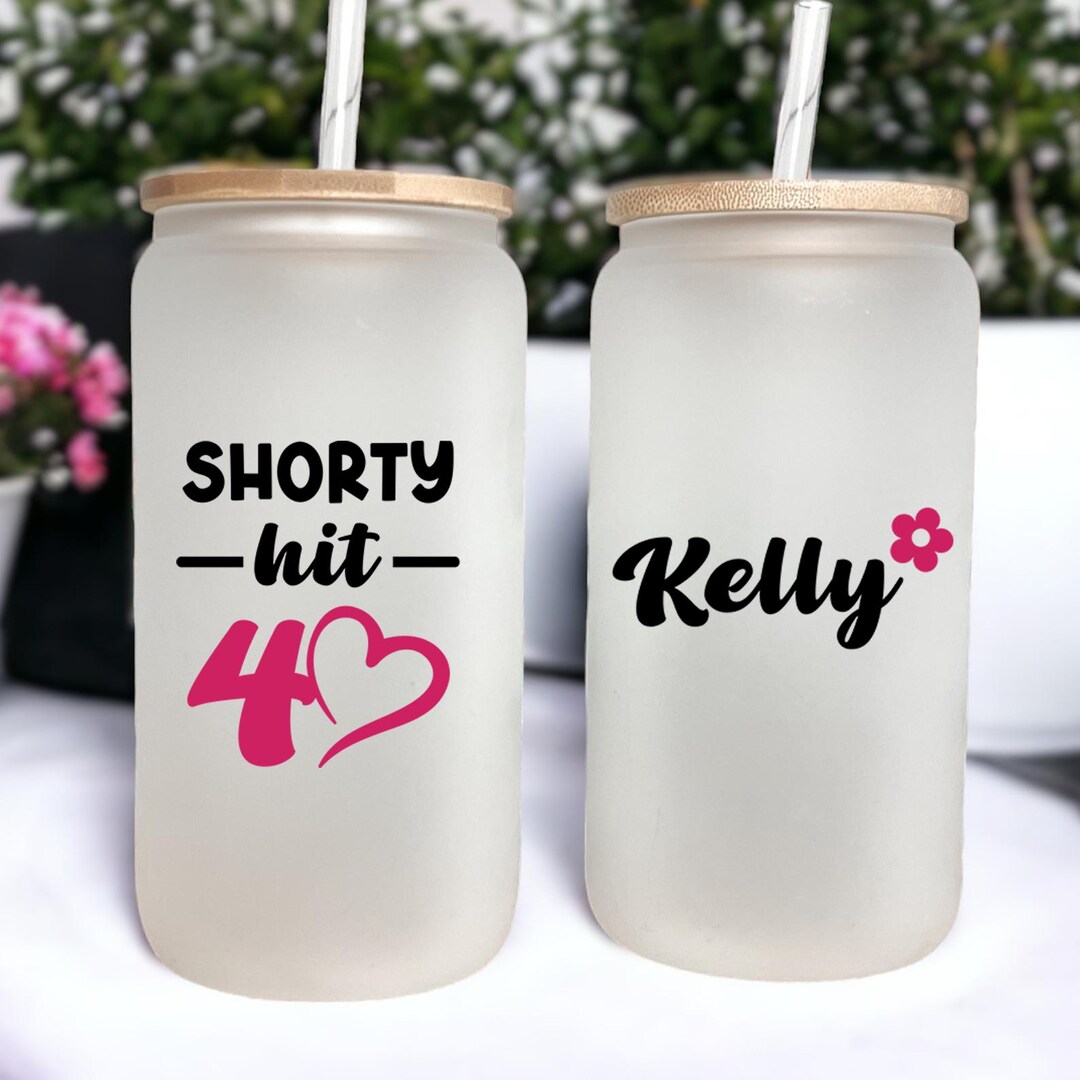 40th Birthday Shorty Hit Forty Glass Tumbler, 40th Birthday Gift ...