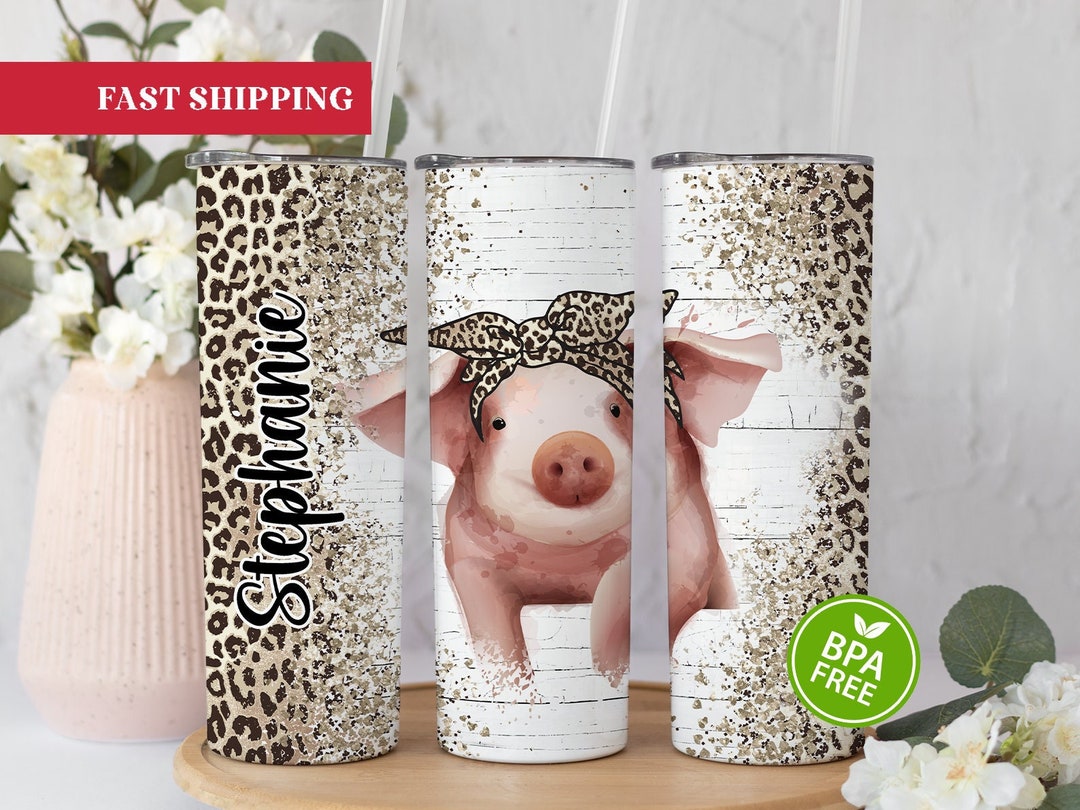 Personalized Pig Tumbler, Pig Gifts, Pig Tumbler With Straw, Pig Gifts ...