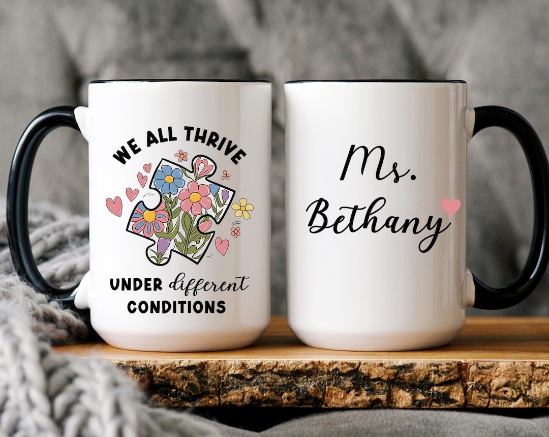 We All Thrive Autism Coffee Mug, Custom Autistic Coffee Cup, Gift for ...
