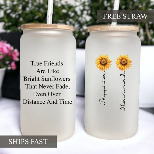Personalized Bestie Glass Cup - Etsy