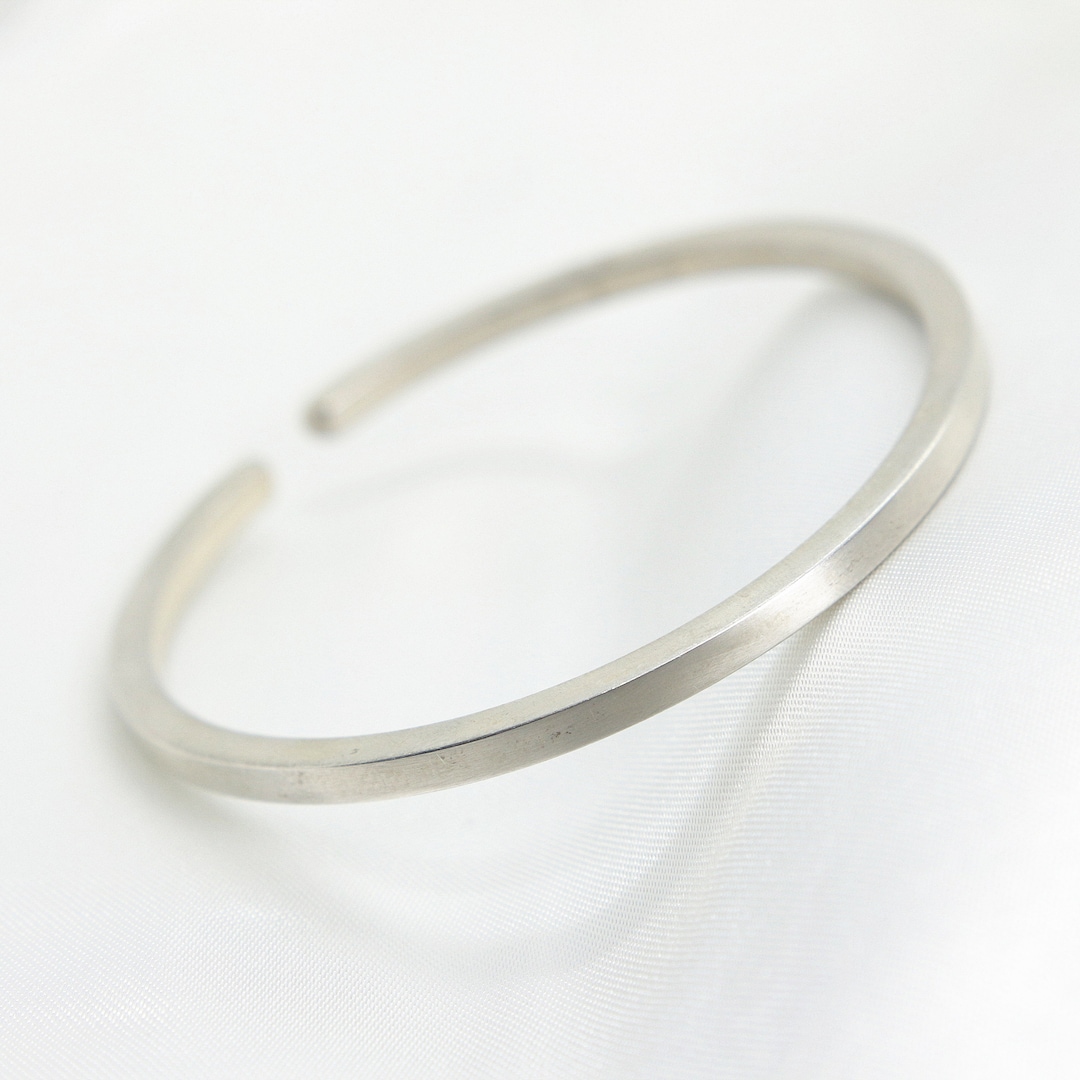 Smooth Pure Silver Bracelet Women,minimalism Handmade 999 Solid Silver ...