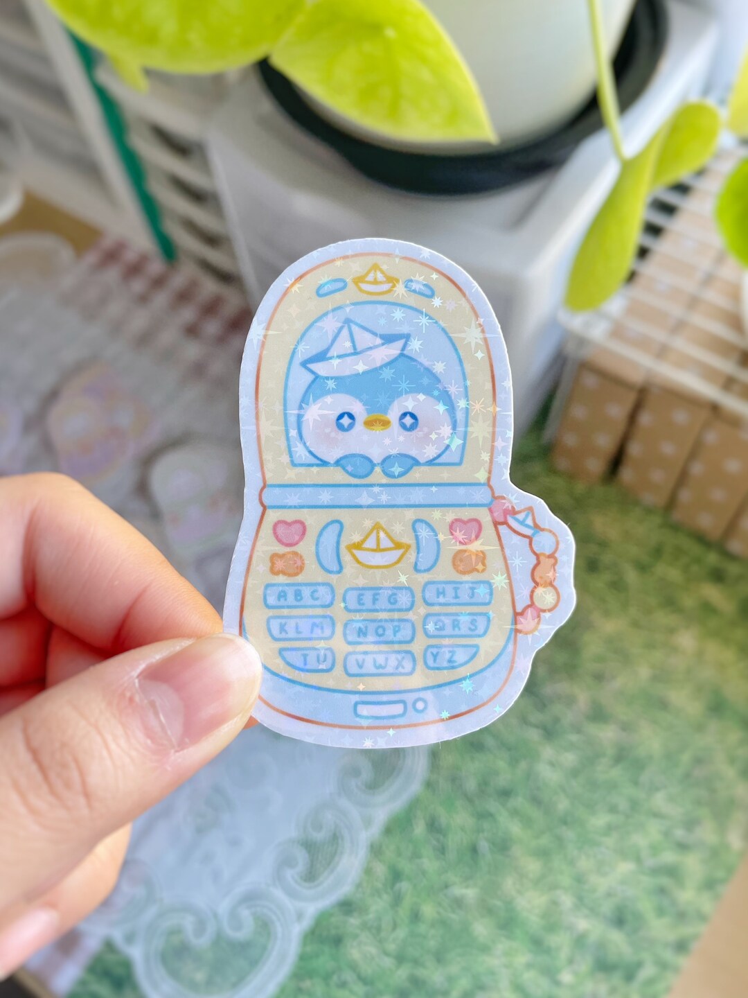 Penguin X Flip Phone Sticker | Vinyl Stickers | Kawaii Stickers | Cute ...