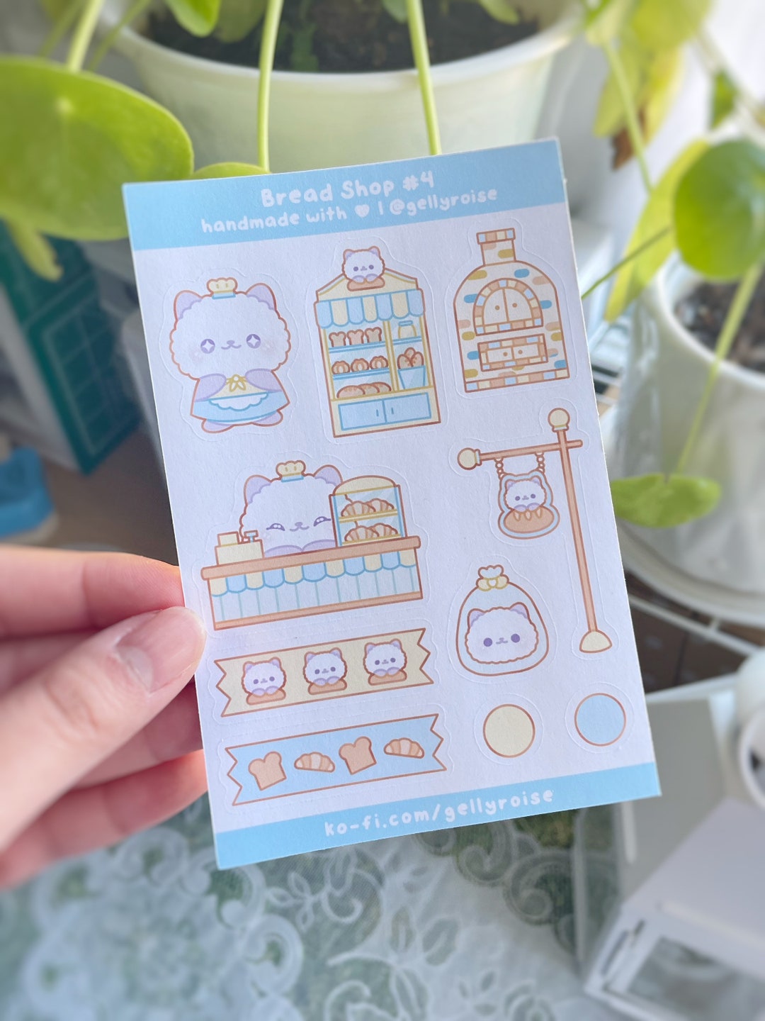 Kitty X Bread Shop Sticker Sheet | Cute Stickers | Kawaii Sticker Sheet ...