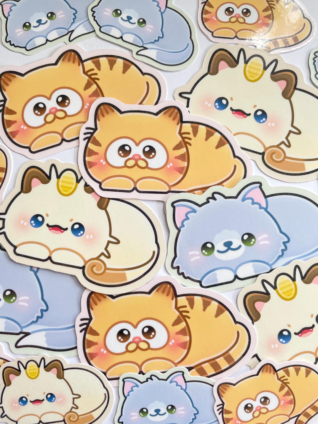 90s Childhood Cartoon/anime Cats Waterproof Stickers, Cute Small Kawaii ...
