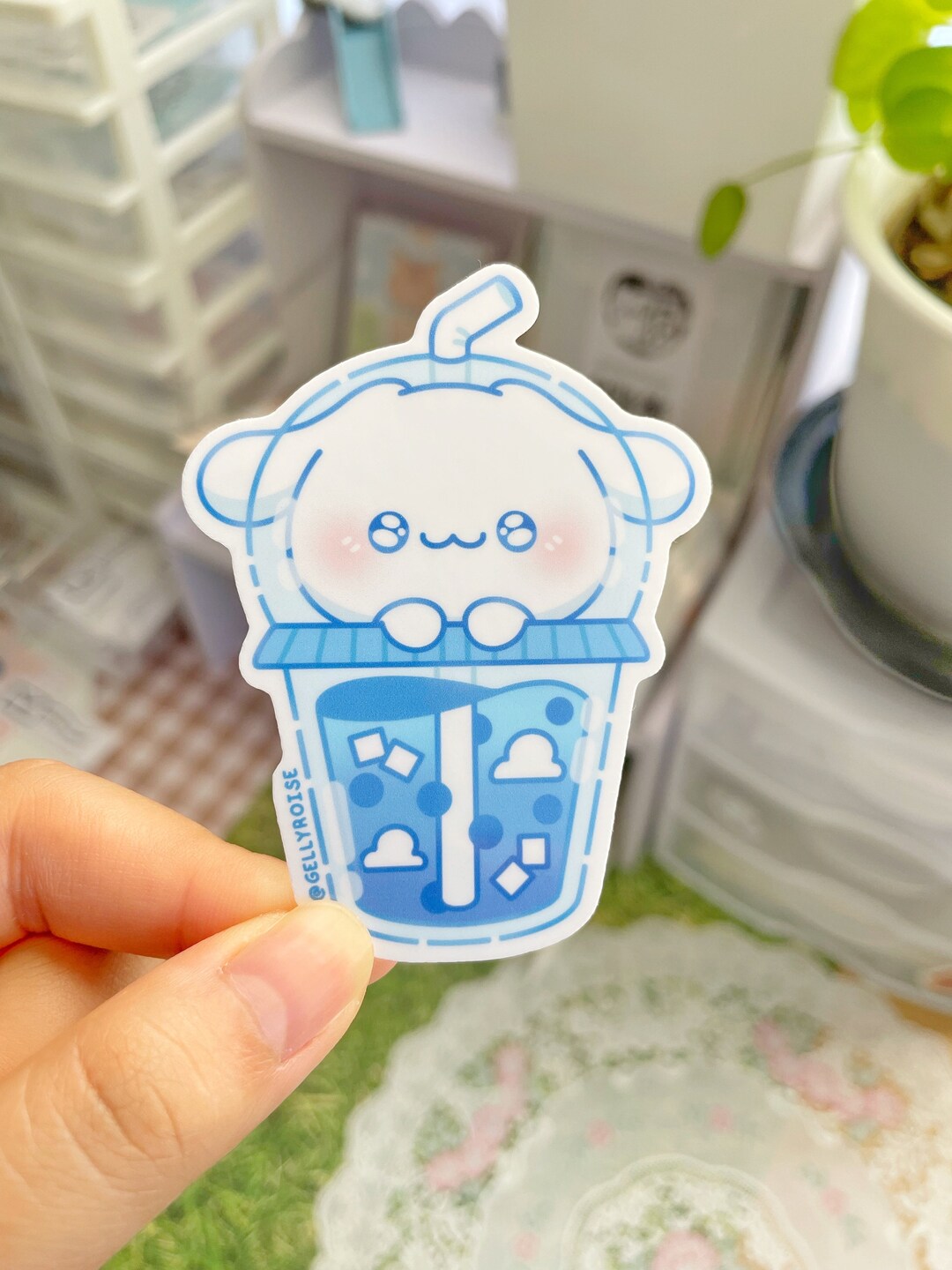 Cinna X Boba Waterproof Vinyl Sticker | Kawaii Puppy Sticker ...