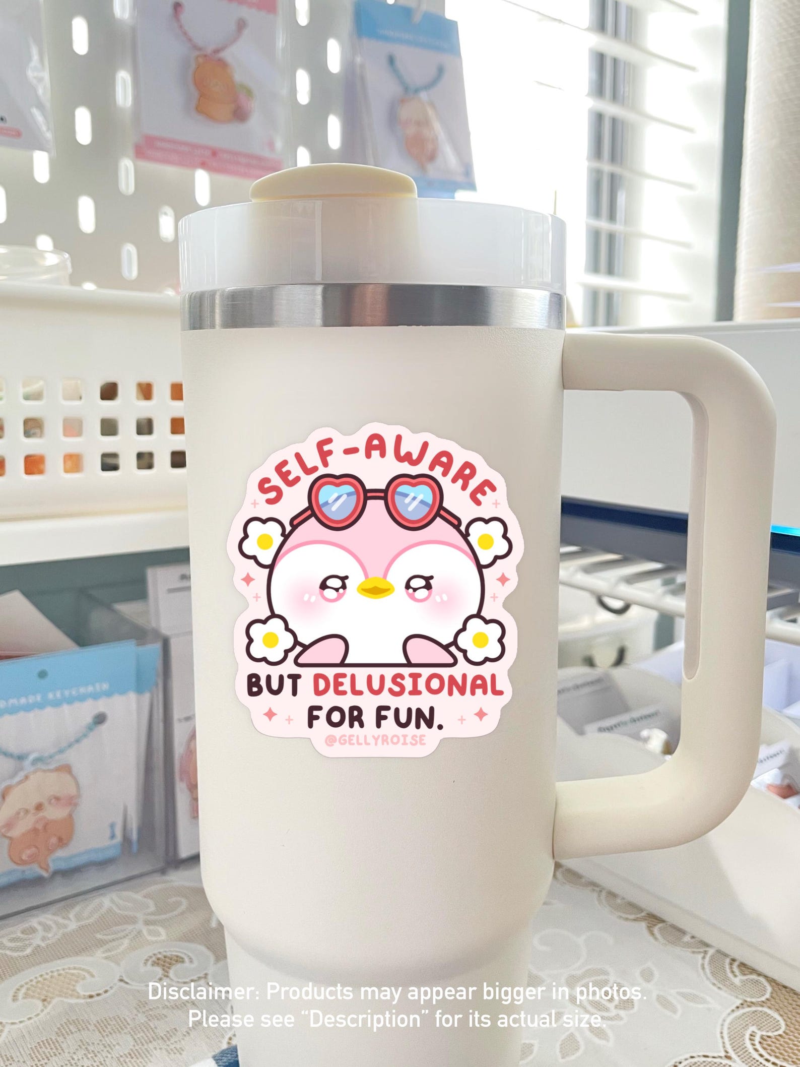Self-aware but Delusional for Fun Waterproof Sticker | Cute, Handmade ...