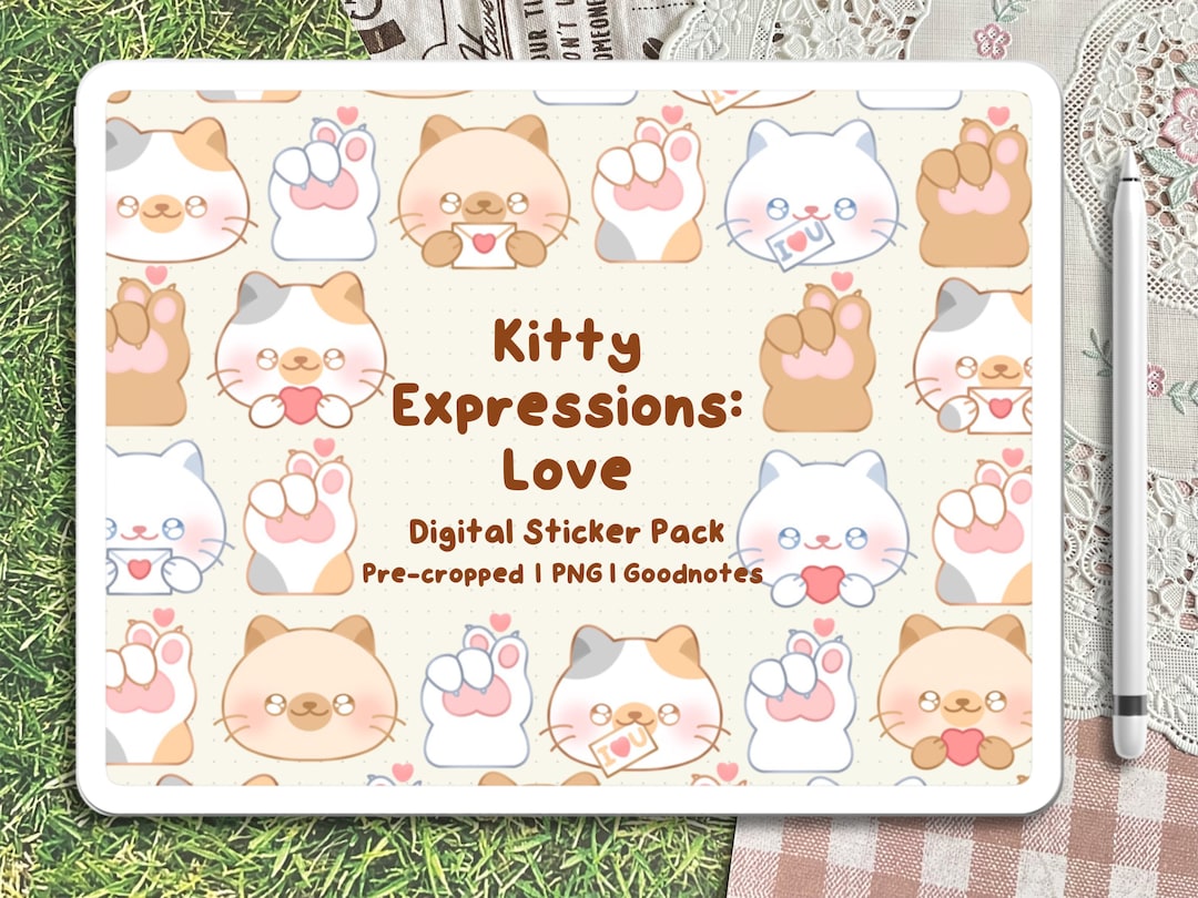 Kitty Expressions: Love Digital Sticker Pack | Goodnotes & iPad ...