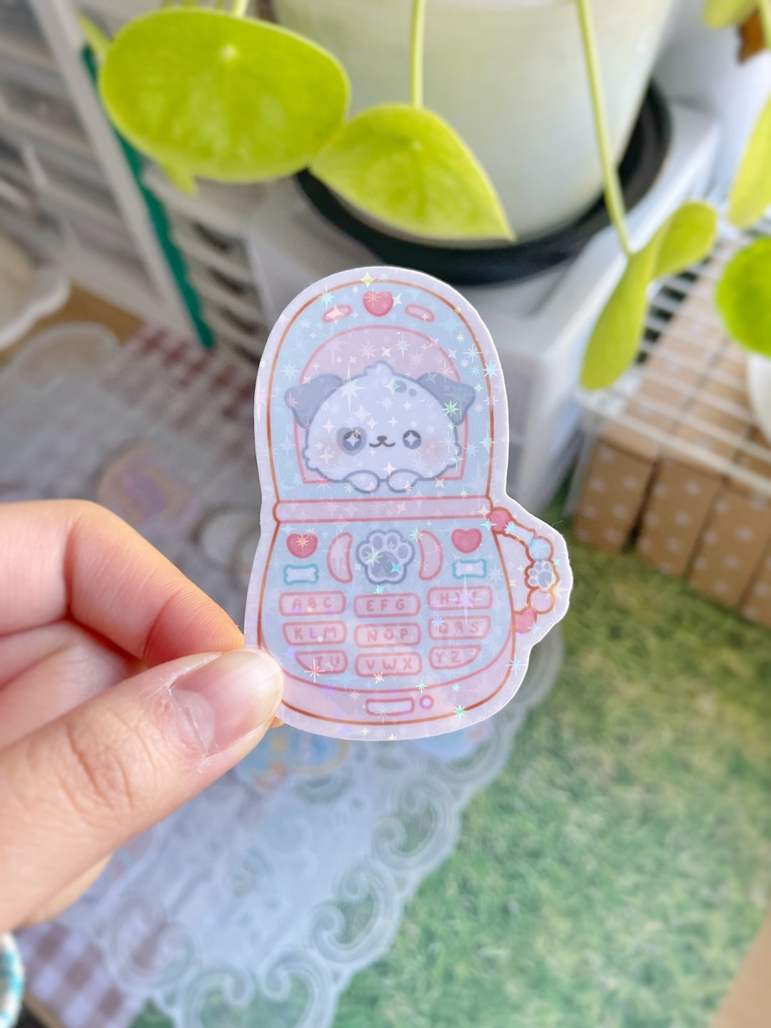 Puppy X Flip Phone Sticker | Vinyl Stickers | Kawaii Stickers | Cute ...