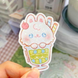 Bunny X Parfait Waterproof Sticker Bunny Sticker Ice Cream Sticker ...