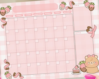 Handmade Bear Cafe Monthly Tearable Desk Calendar | Cute, Neutral ...