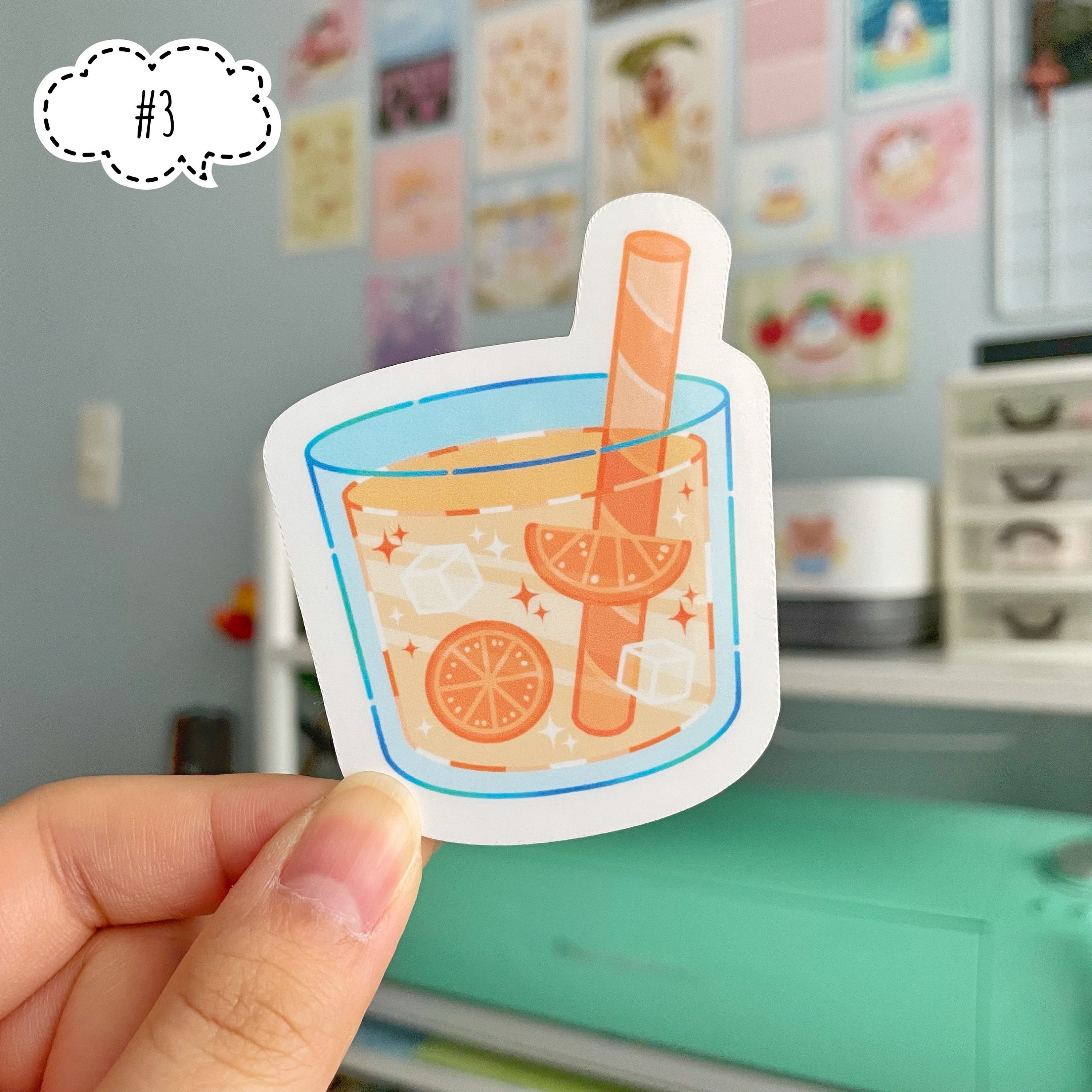 Aesthetic Orange Drinks Waterproof Sticker Pack Fruit | Etsy