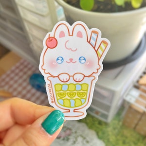 Bunny X Parfait Waterproof Sticker Bunny Sticker Ice Cream Sticker ...