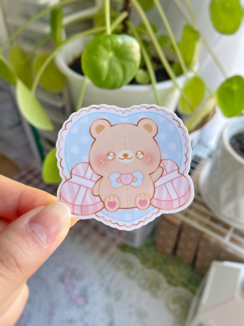 Teddy Bear Sticker Vinyl Valentines Sticker Heart Sticker - Etsy
