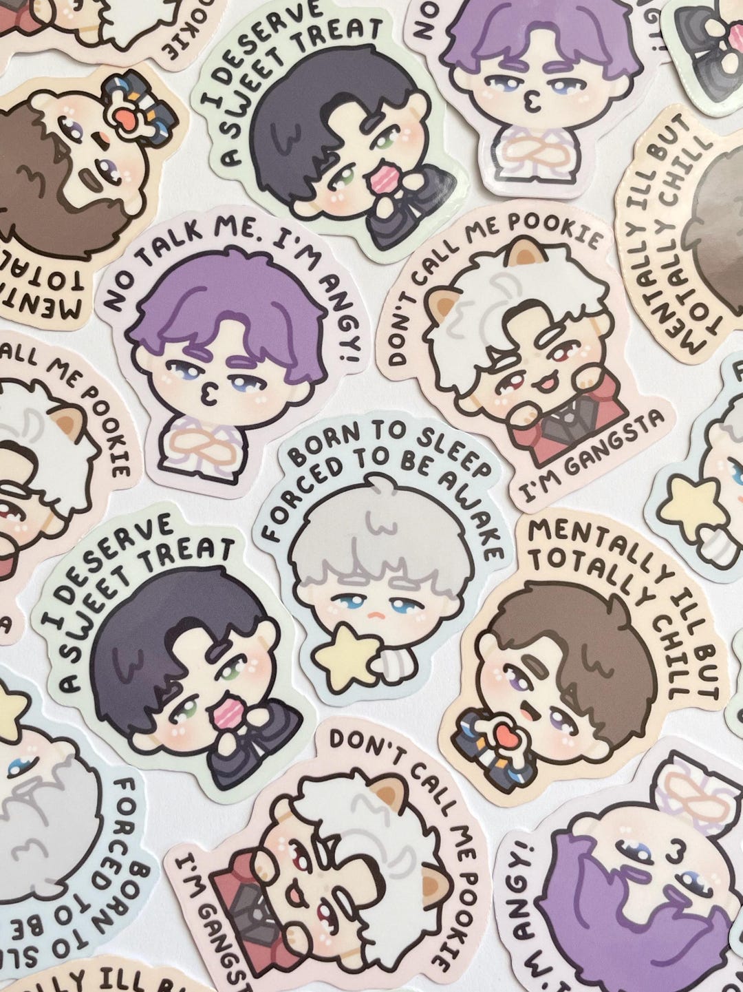 Chibi LADS Waterproof Stickers Pack, Cute Funny Meme Sylus Caleb Xavier ...
