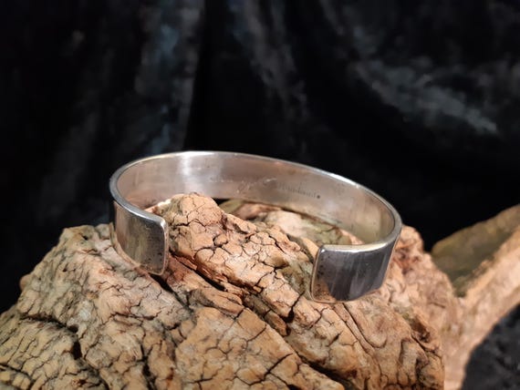 Indian bangle, geometric, overlay, 925 sterling silve… - Gem