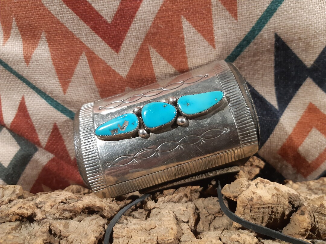 Navajo Ketoh, Bow Guard, Bow Arm Protector, 3 Large Turquoise, 925 ...